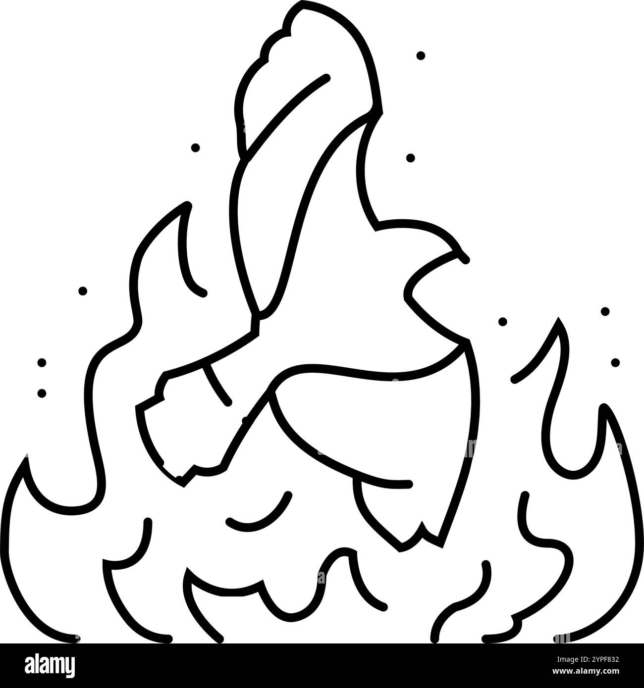 birds on fire wildfire disaster line icon vector illustration Stock ...