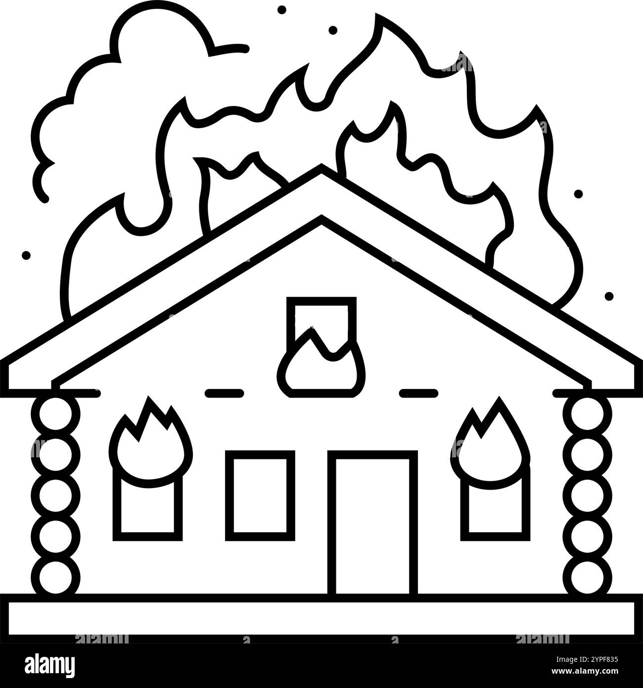 forest fire prohibited line icon vector illustration Stock Vector Image ...