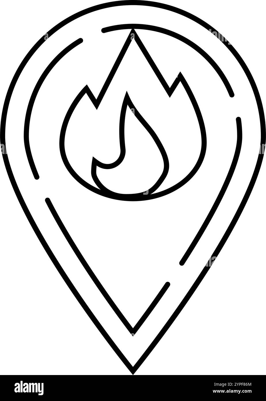 arson forest wildfire disaster line icon vector illustration Stock ...