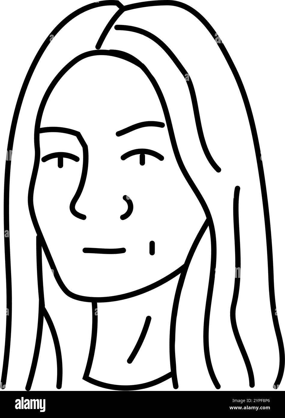 confident woman expression line icon vector illustration Stock Vector ...