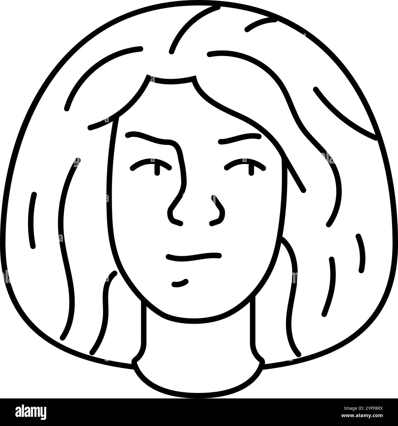 guilt woman expression line icon vector illustration Stock Vector Image ...