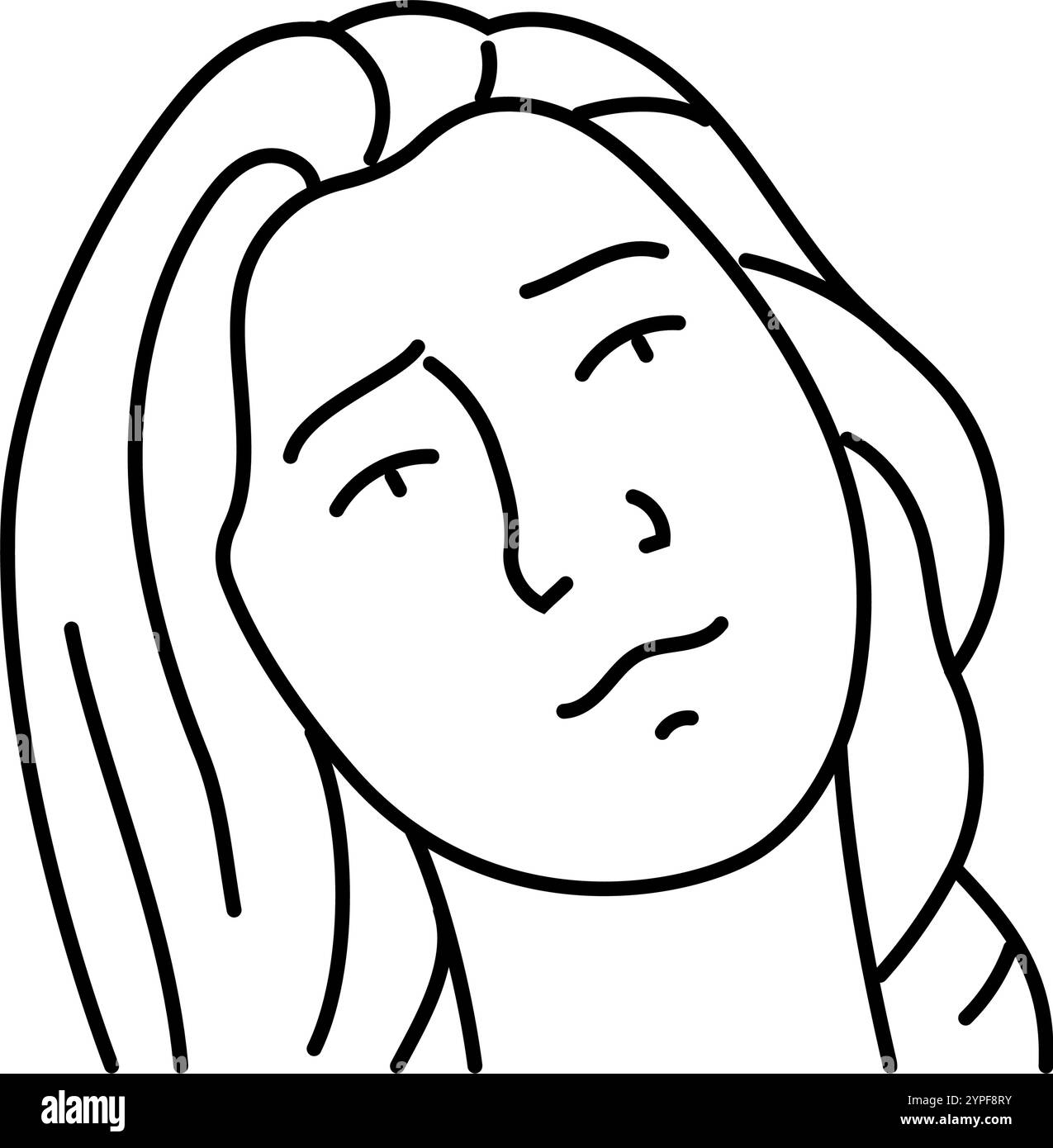 hesitation woman expression line icon vector illustration Stock Vector ...