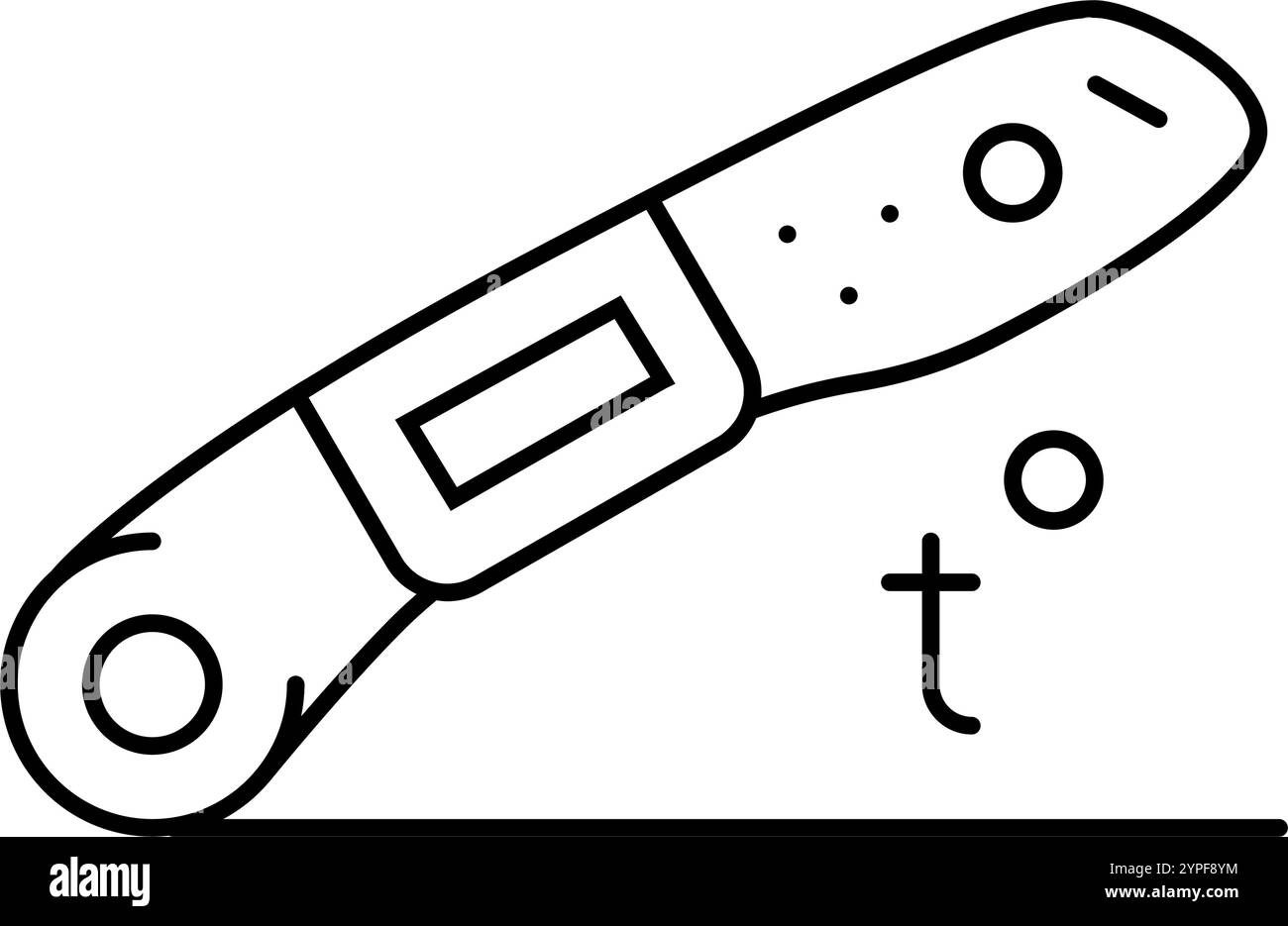 food thermometer safety line icon vector illustration Stock Vector ...