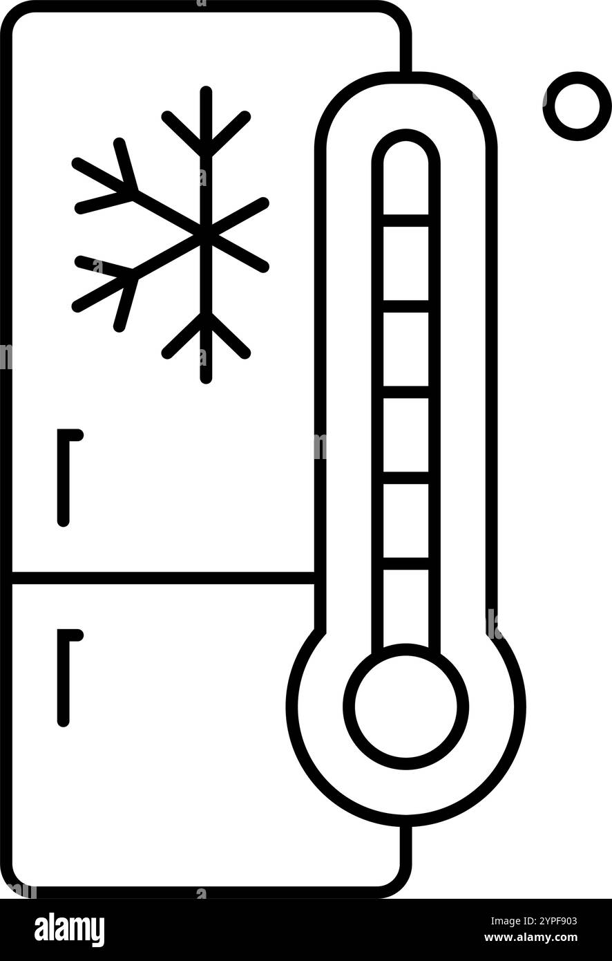 refrigerator temperature line icon vector illustration Stock Vector ...