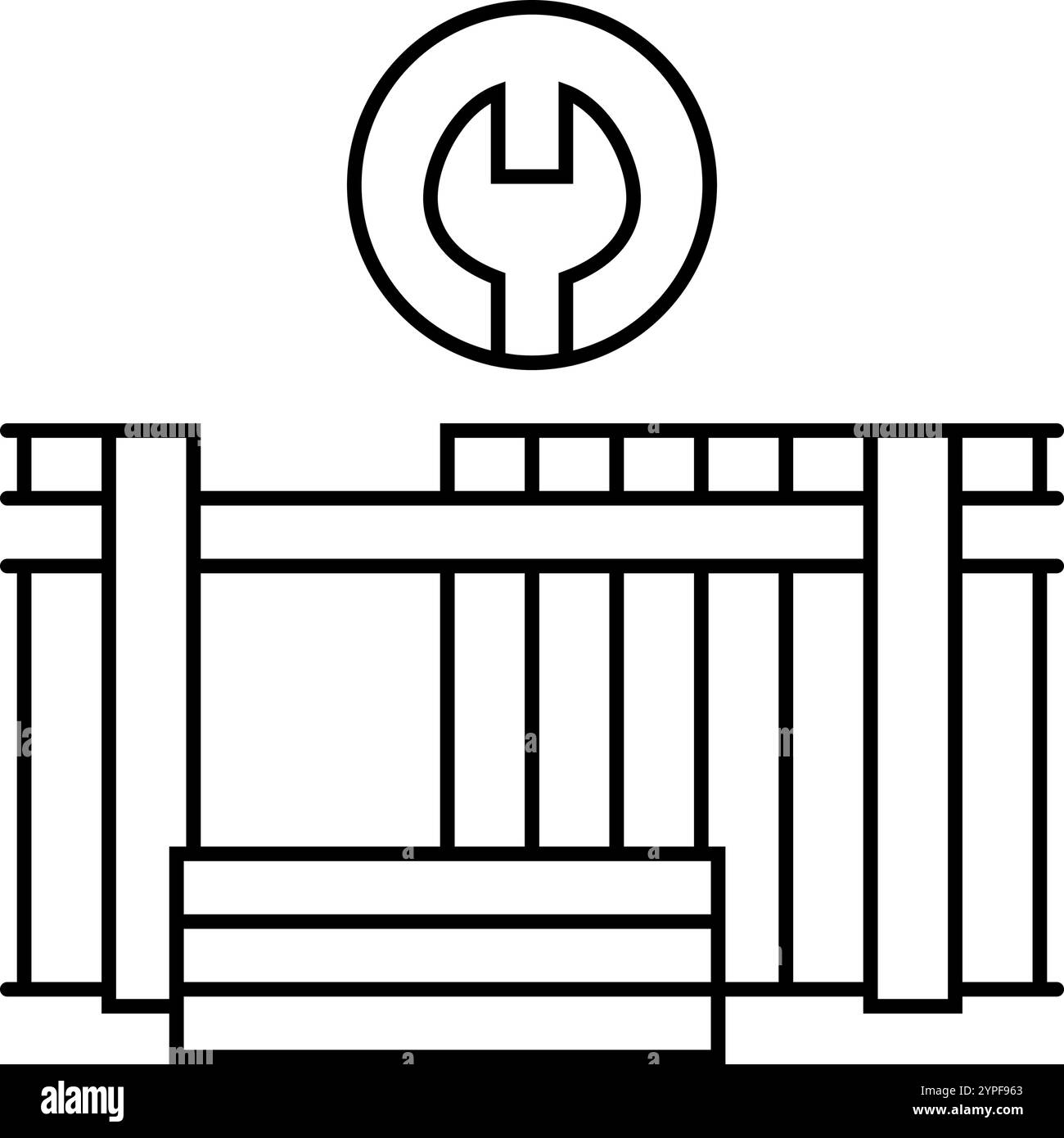 fence repair home maintenance line icon vector illustration Stock ...
