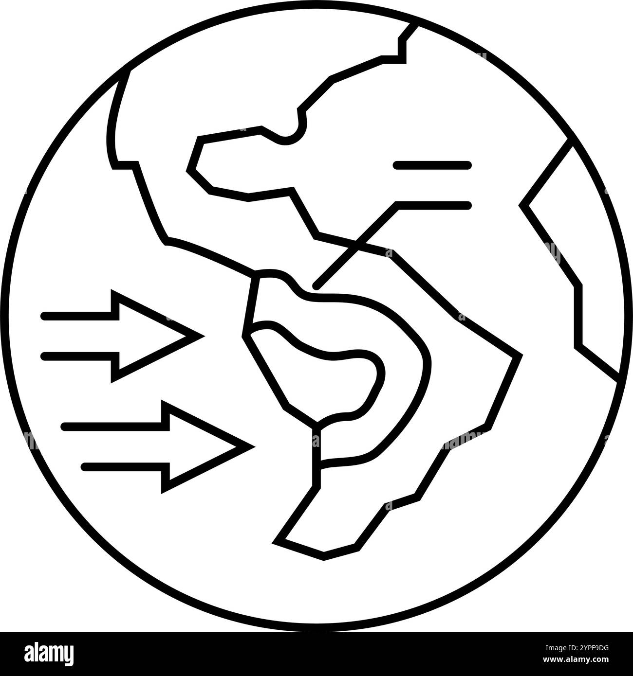 path map hurricane disaster line icon vector illustration Stock Vector ...