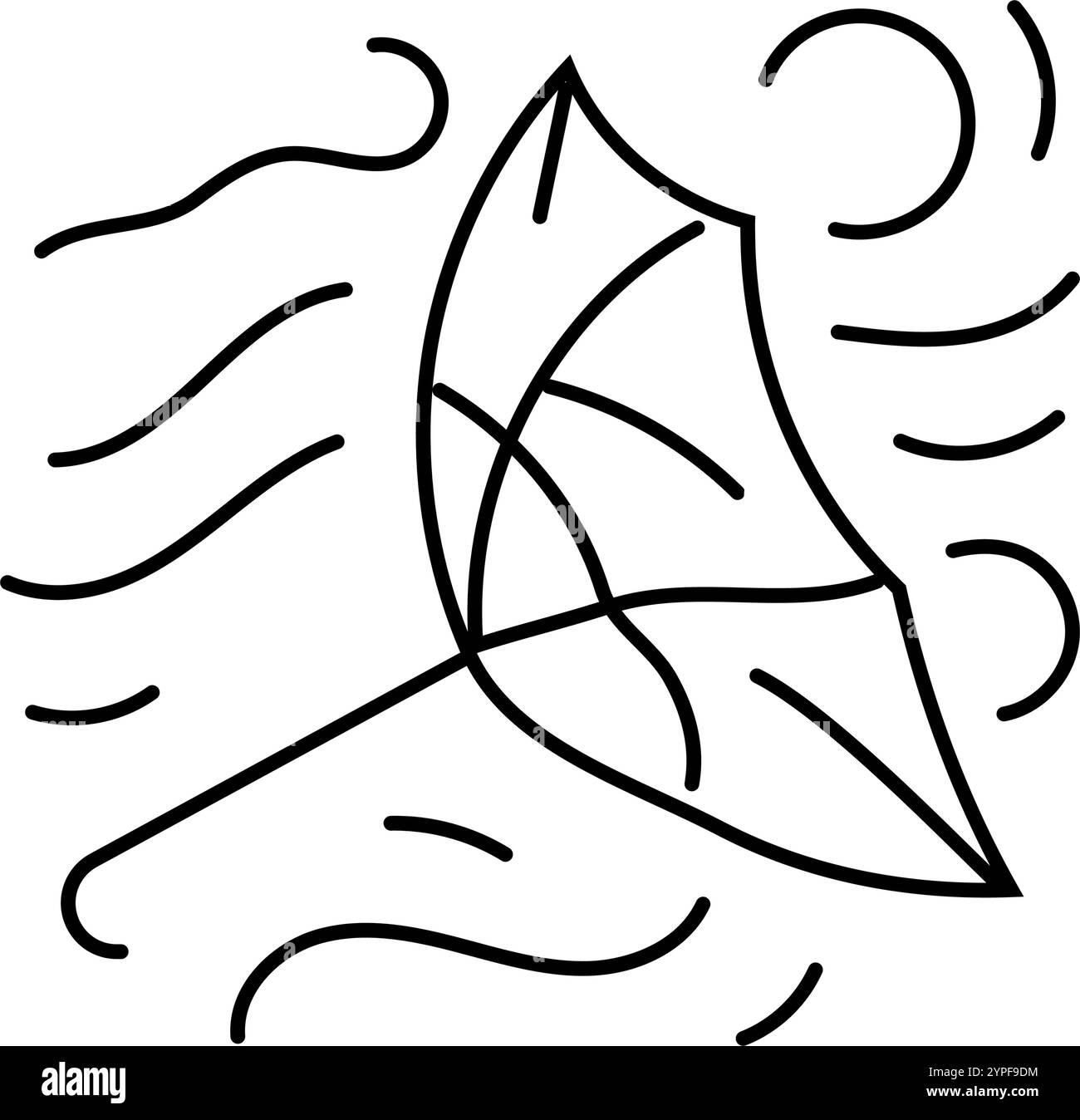 wind gusts hurricane disaster line icon vector illustration Stock ...