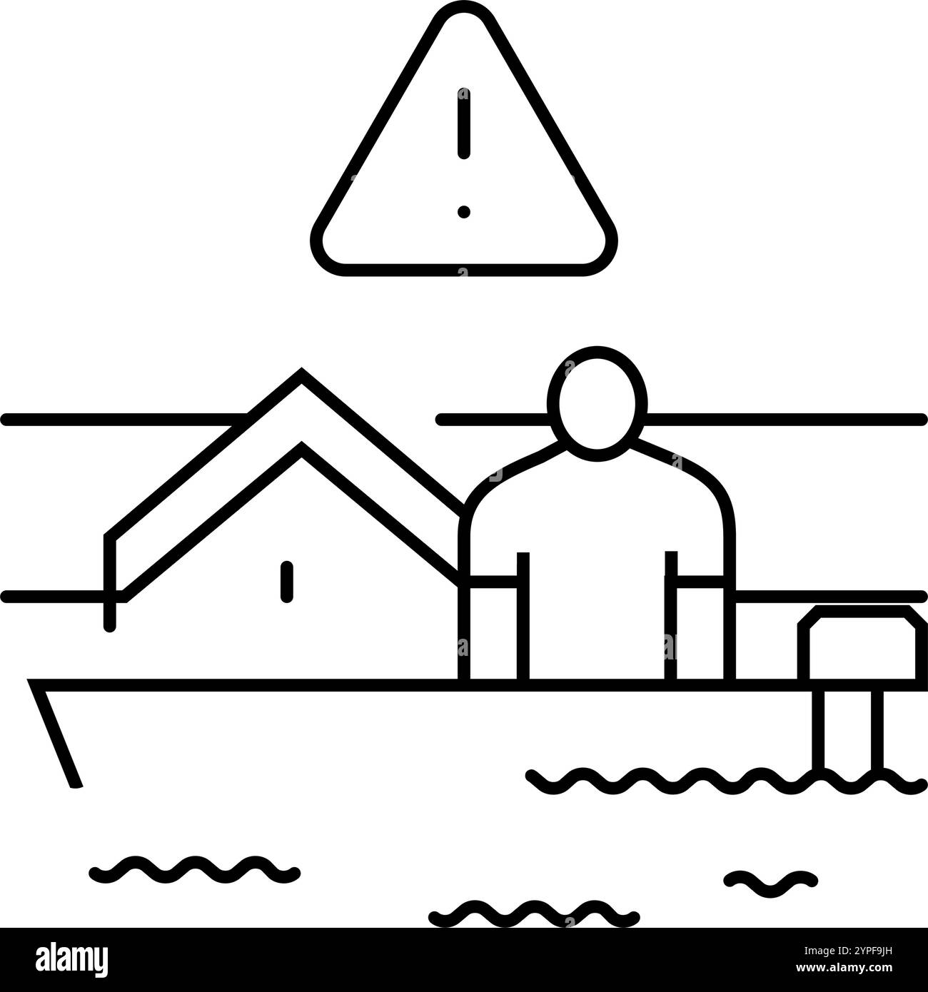 damage hurricane disaster line icon vector illustration Stock Vector ...