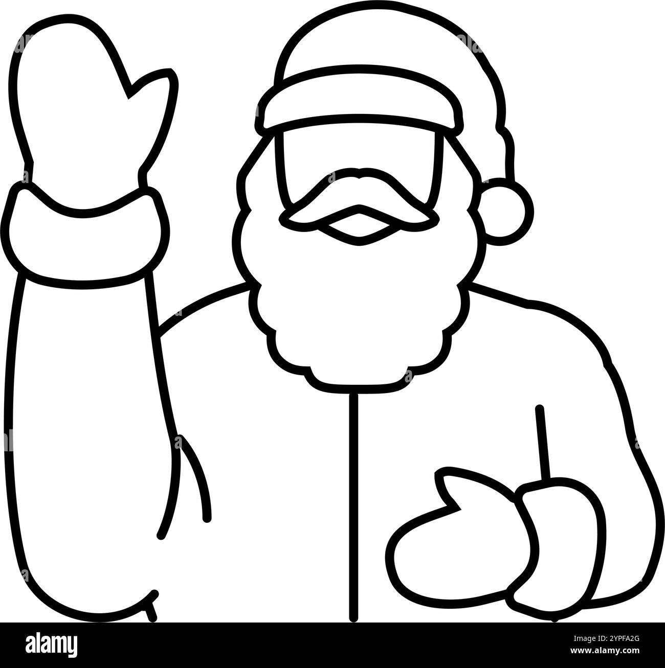 santa claus waving line icon vector illustration Stock Vector Image ...
