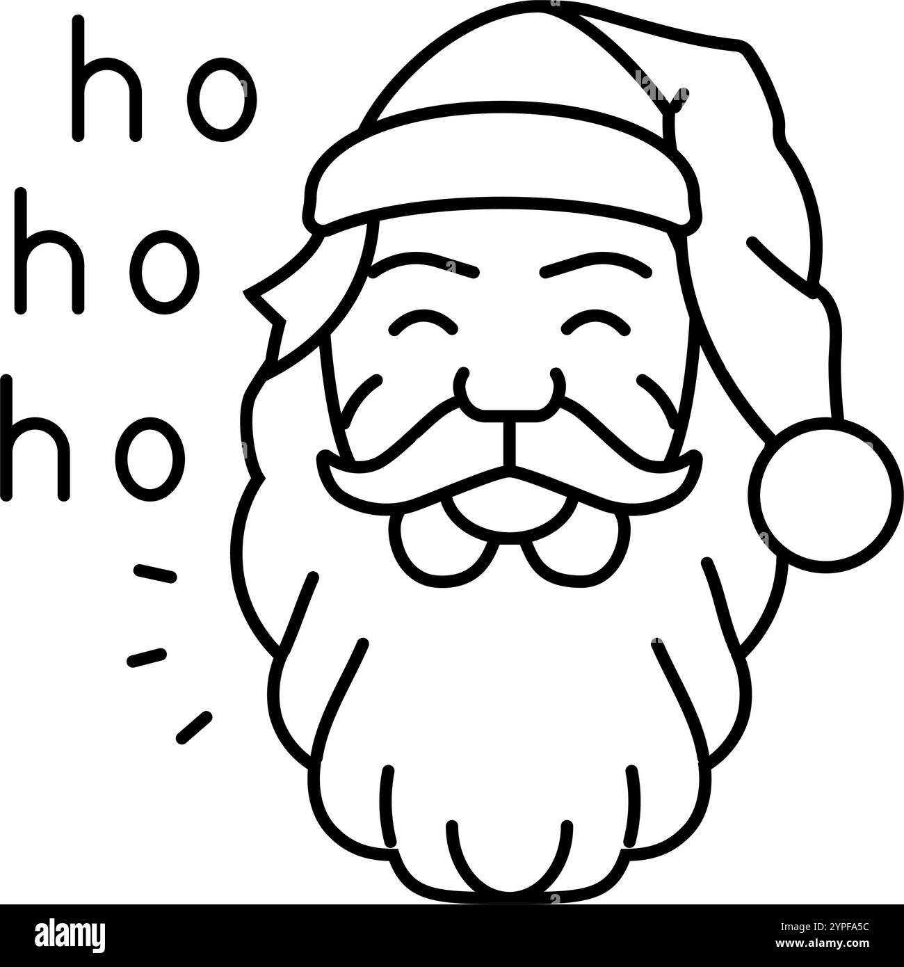 santa claus laughing ho line icon vector illustration Stock Vector ...