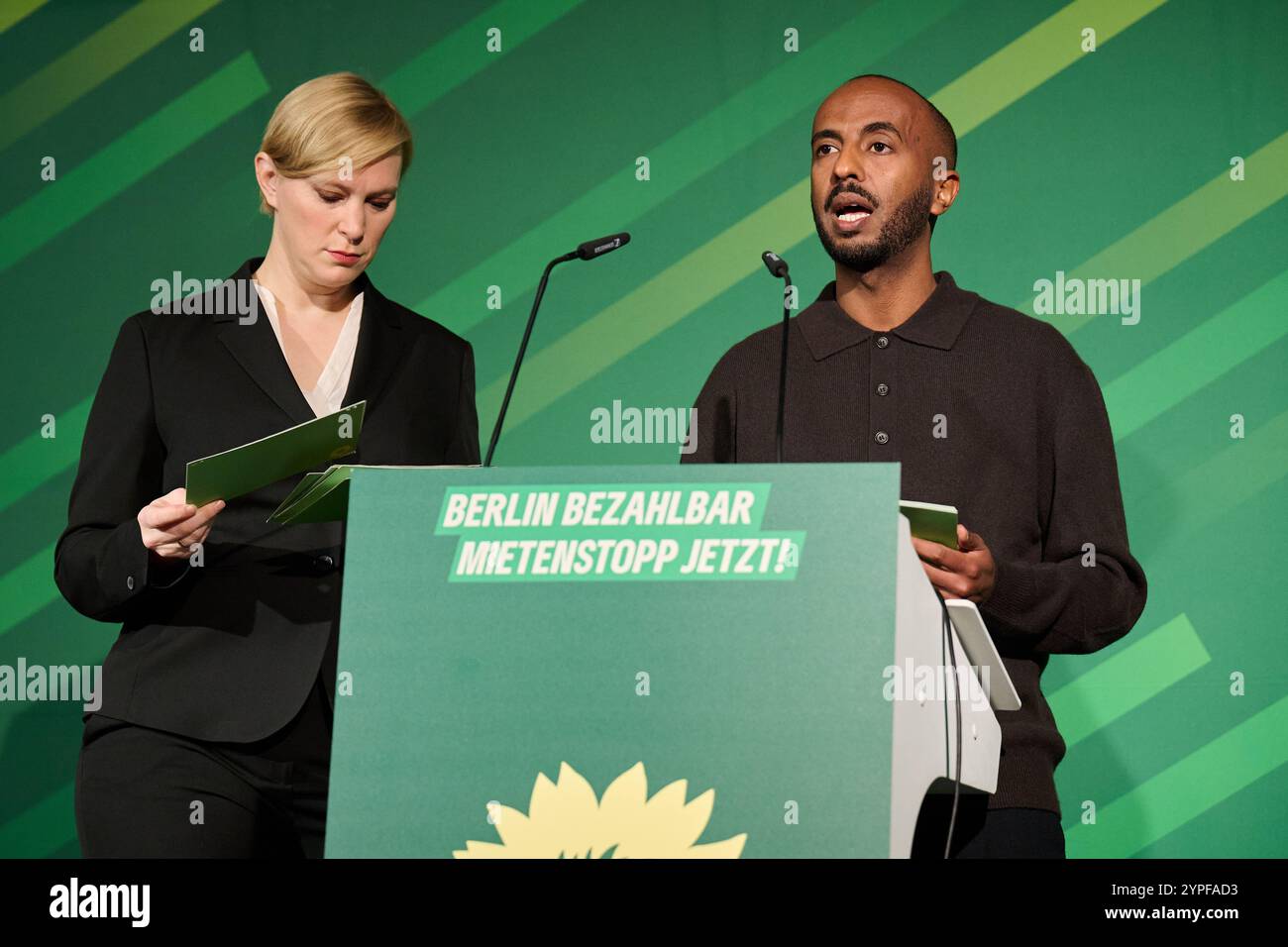 Berlin, Germany. 30th Nov, 2024. The two state chairs of the Greens ...