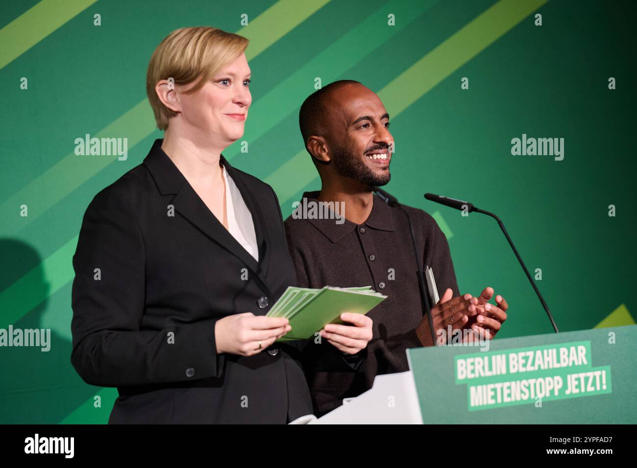 Berlin, Germany. 30th Nov, 2024. The two state chairs of the Greens ...