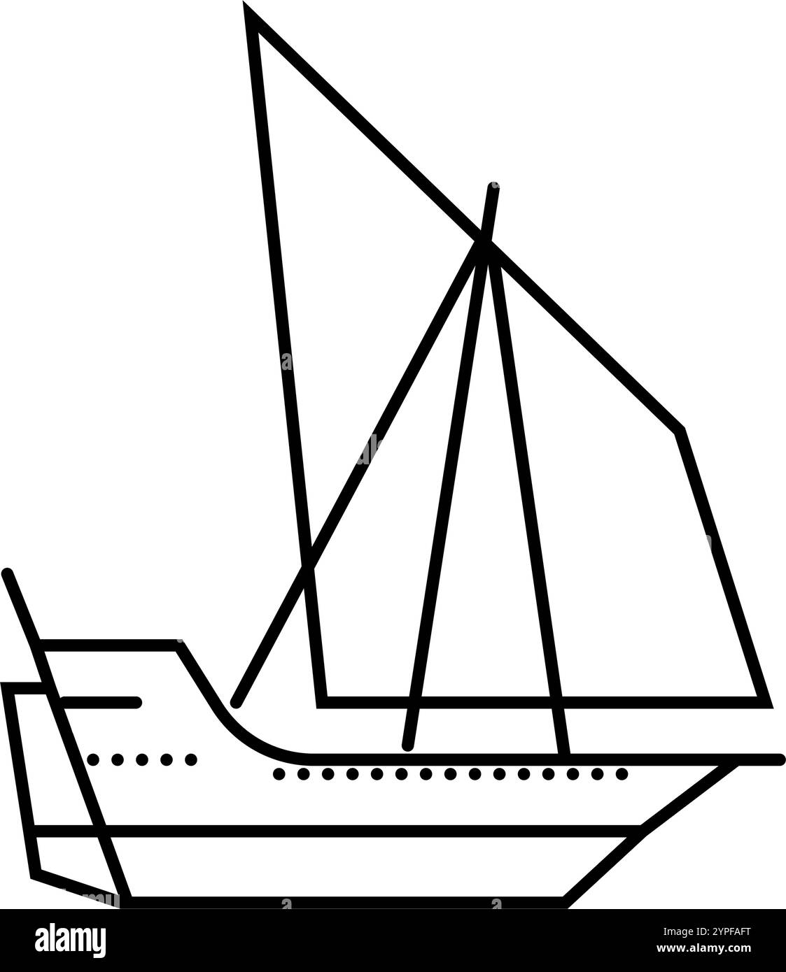 dhow ancient ship line icon vector illustration Stock Vector Image ...