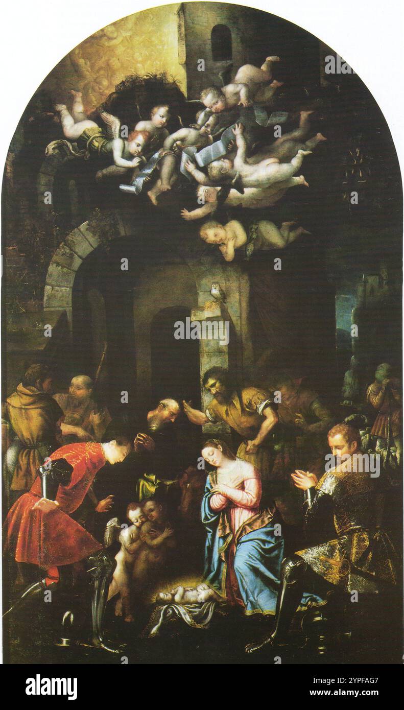 Adoration of the Shepherds with Saints Nazarius and Celsus (1540) by ...