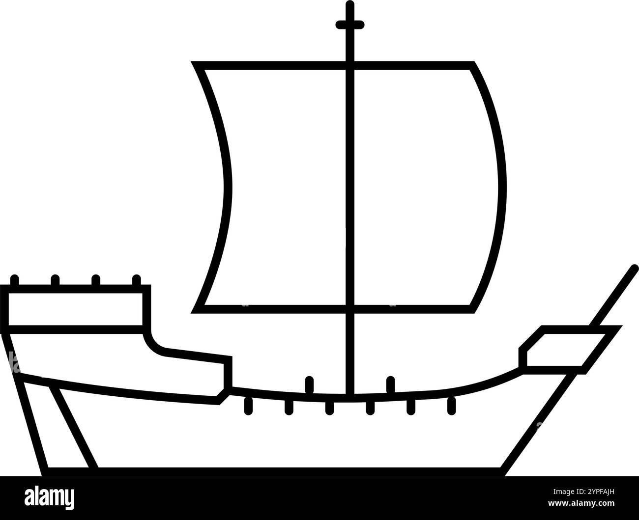 cog ancient ship line icon vector illustration Stock Vector Image & Art ...
