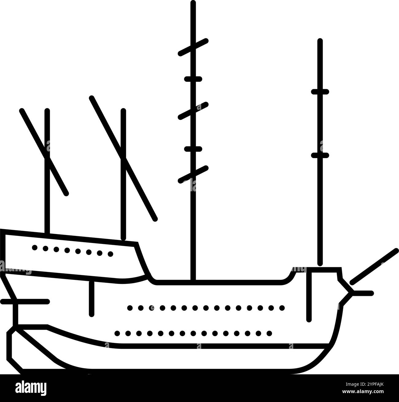 galleon ancient ship line icon vector illustration Stock Vector Image ...