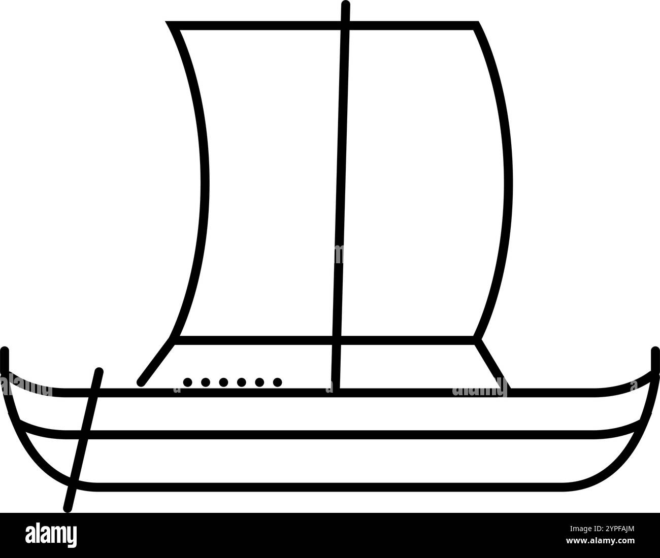 knarr ancient ship line icon vector illustration Stock Vector Image ...