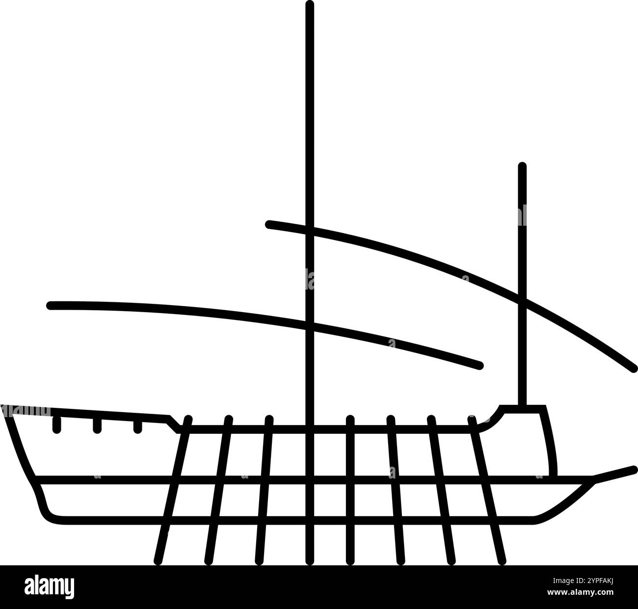 galley ancient ship line icon vector illustration Stock Vector Image ...