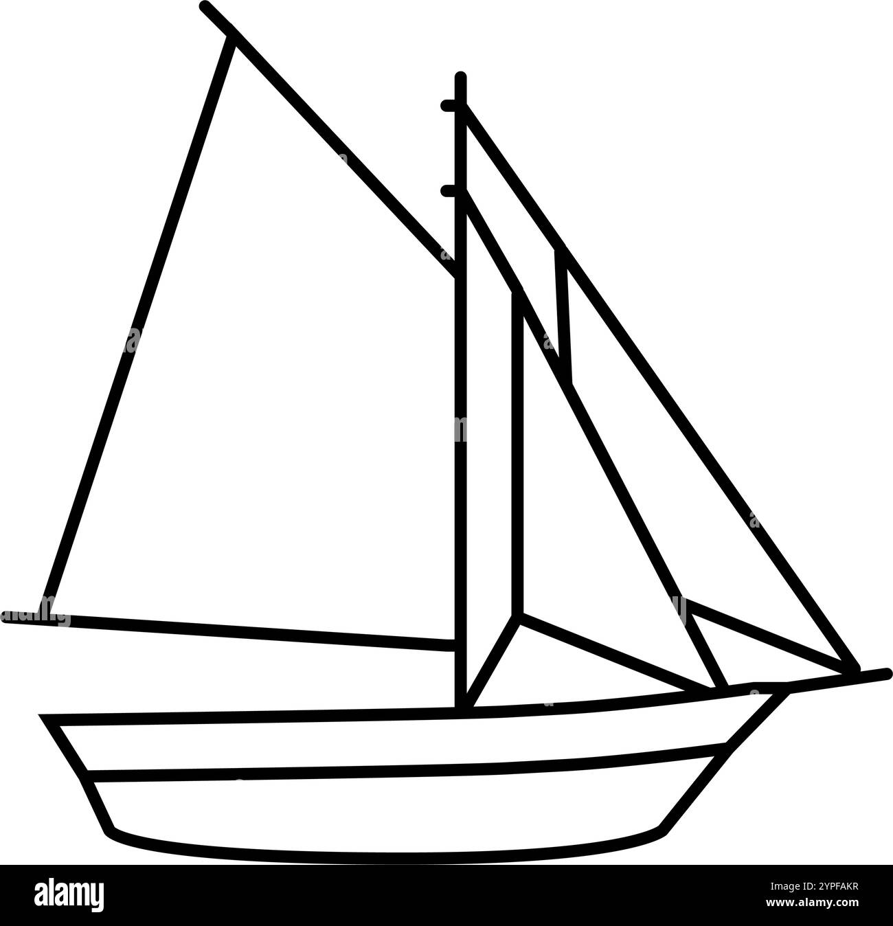 sloop ancient ship line icon vector illustration Stock Vector Image ...