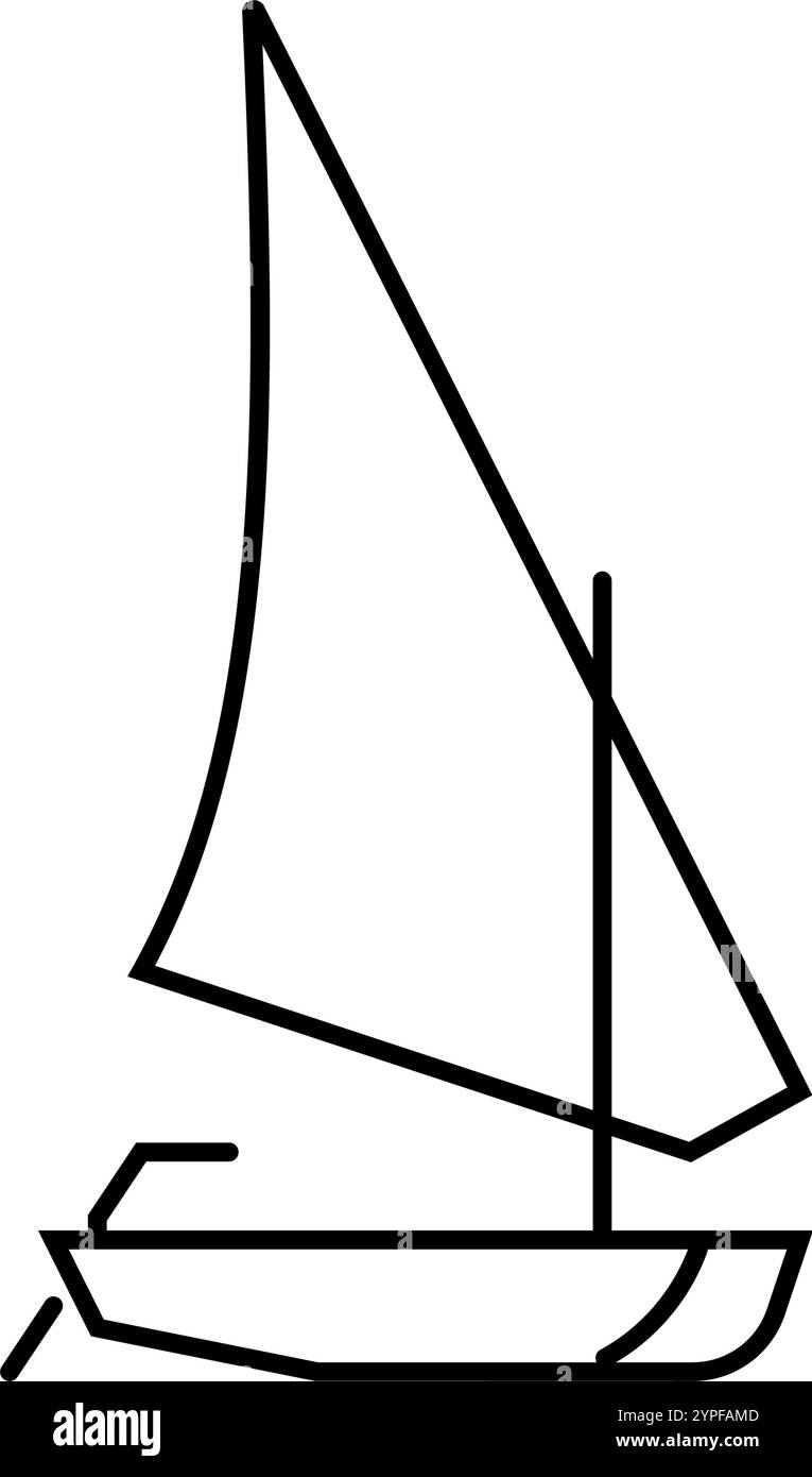 ketch ancient ship line icon vector illustration Stock Vector Image ...