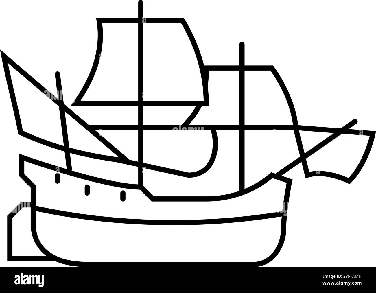 clipper ancient ship line icon vector illustration Stock Vector Image ...