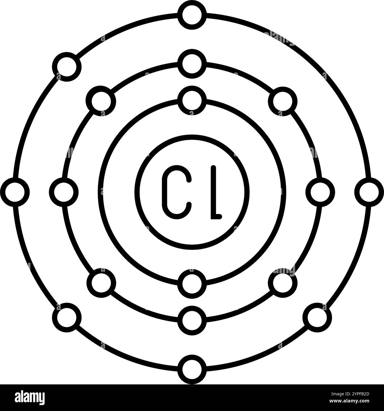 chlorine atom bleach line icon vector illustration Stock Vector Image ...