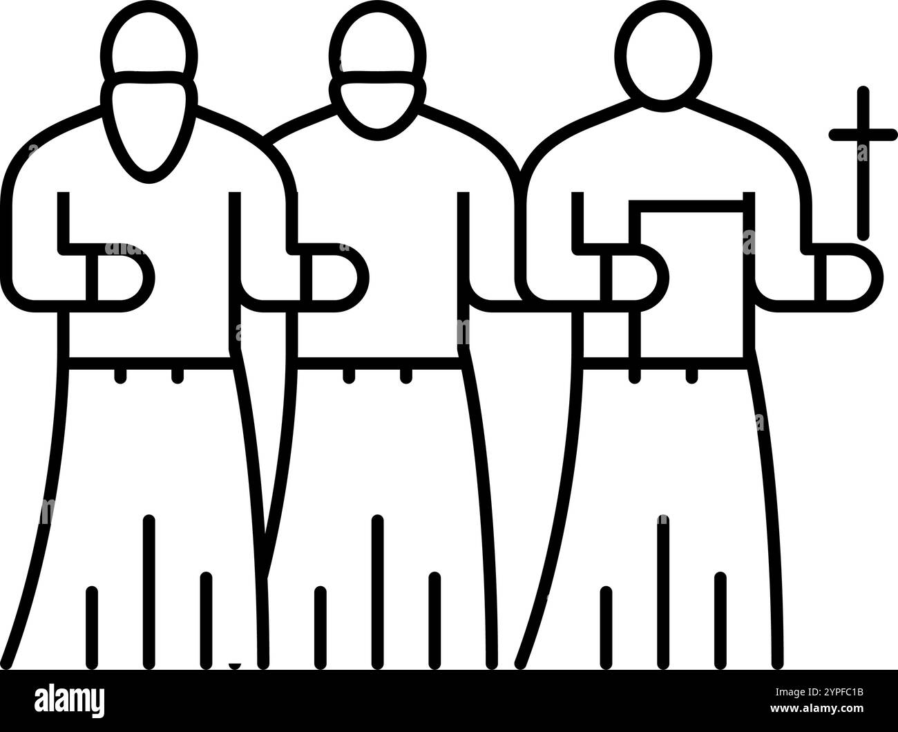 religious procession byzantine line icon vector illustration Stock ...