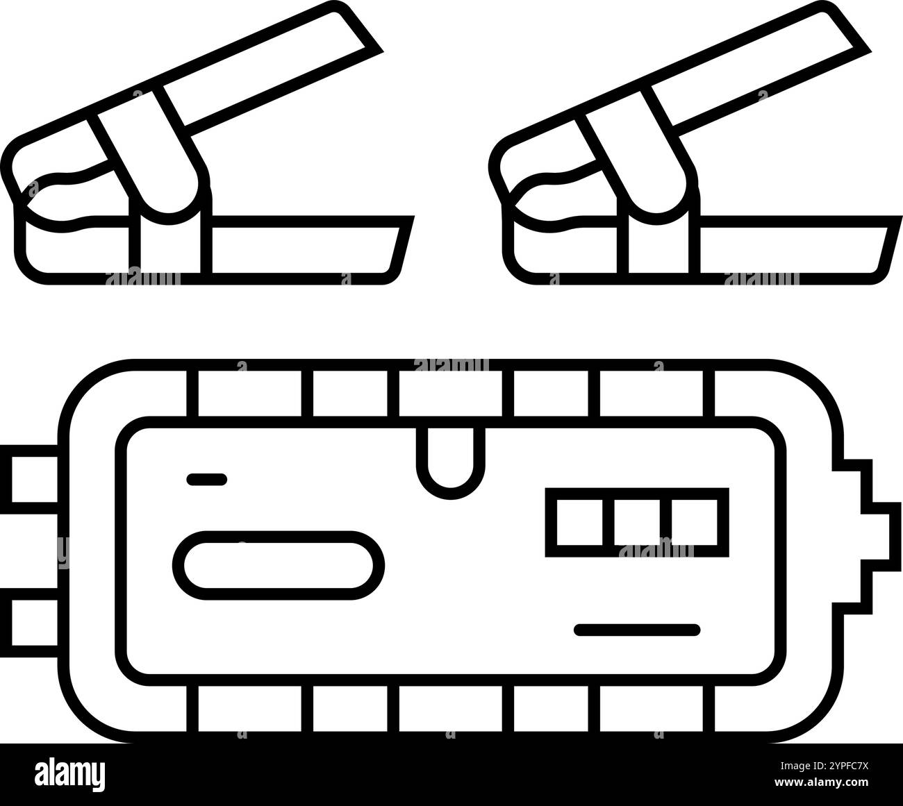 jump starter kit accessory line icon vector illustration Stock Vector ...