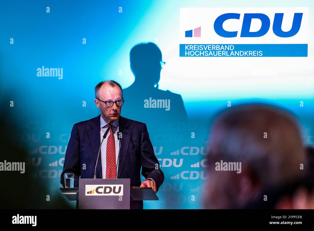 30 November 2024, Schmallenberg: CDU Chancellor candidate Friedrich ...