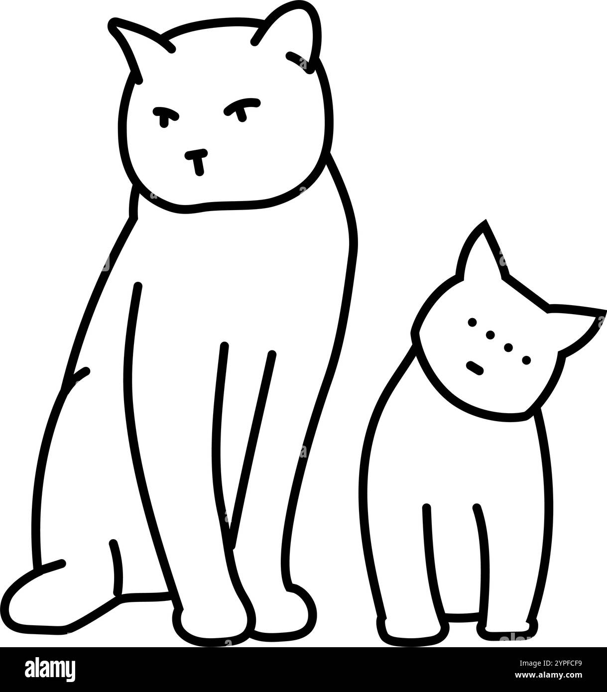 kittens cat breeding line icon vector illustration Stock Vector Image ...