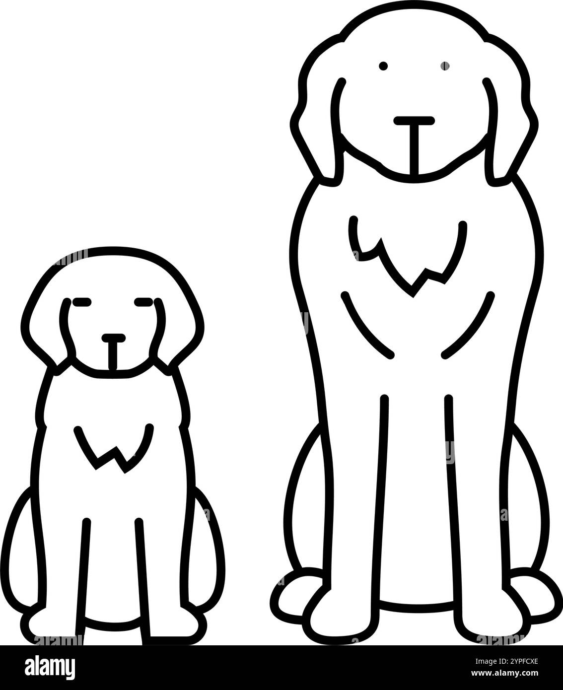 puppy mother line icon vector illustration Stock Vector Image & Art - Alamy