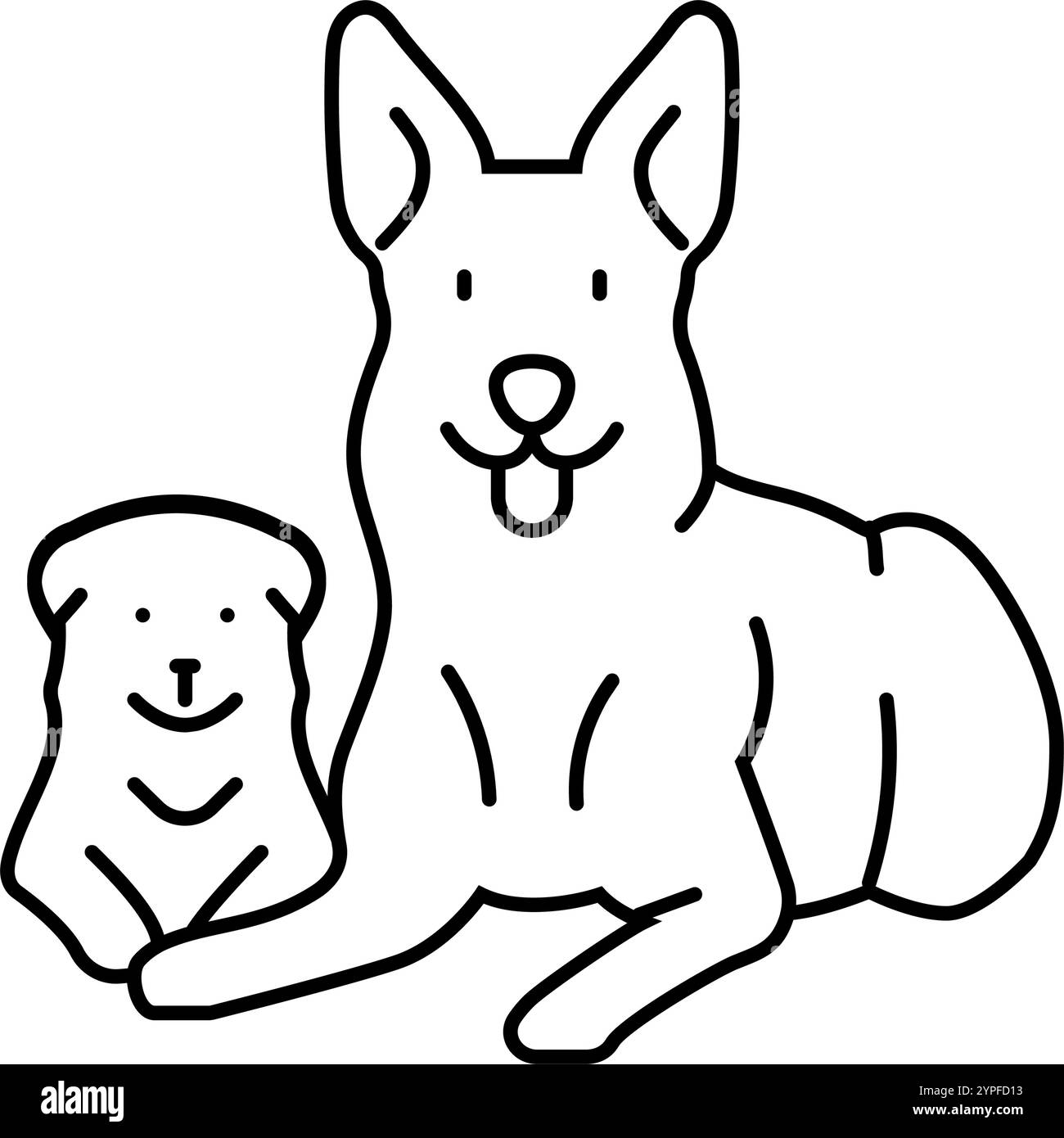puppies dog line icon vector. puppies dog sign. isolated contour symbol ...