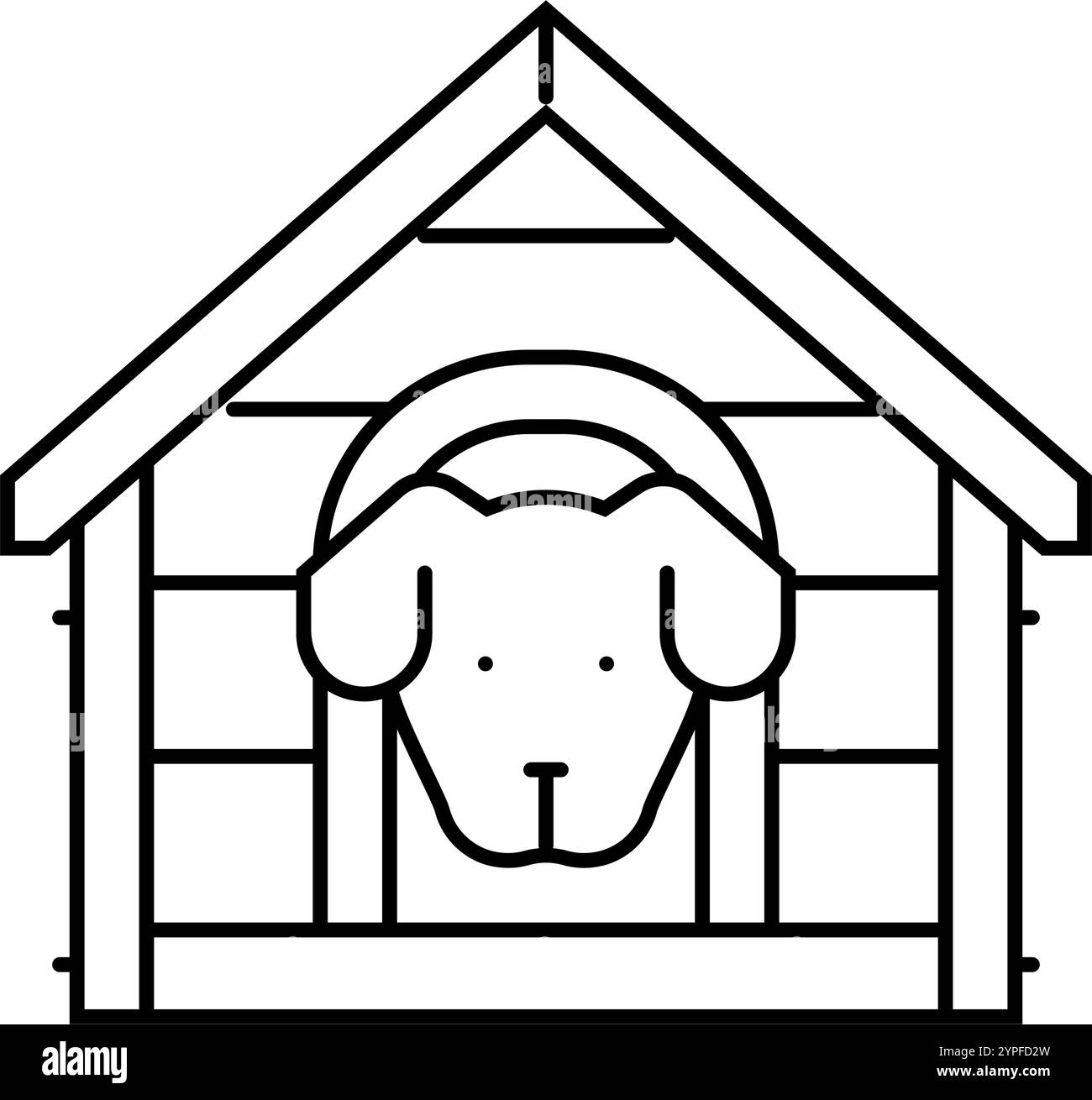 kennel dog line icon vector illustration Stock Vector Image & Art - Alamy