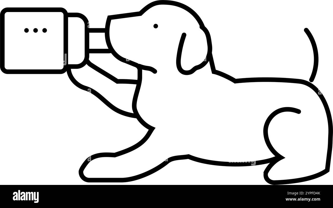 milk bottle dog line icon vector illustration Stock Vector Image & Art ...