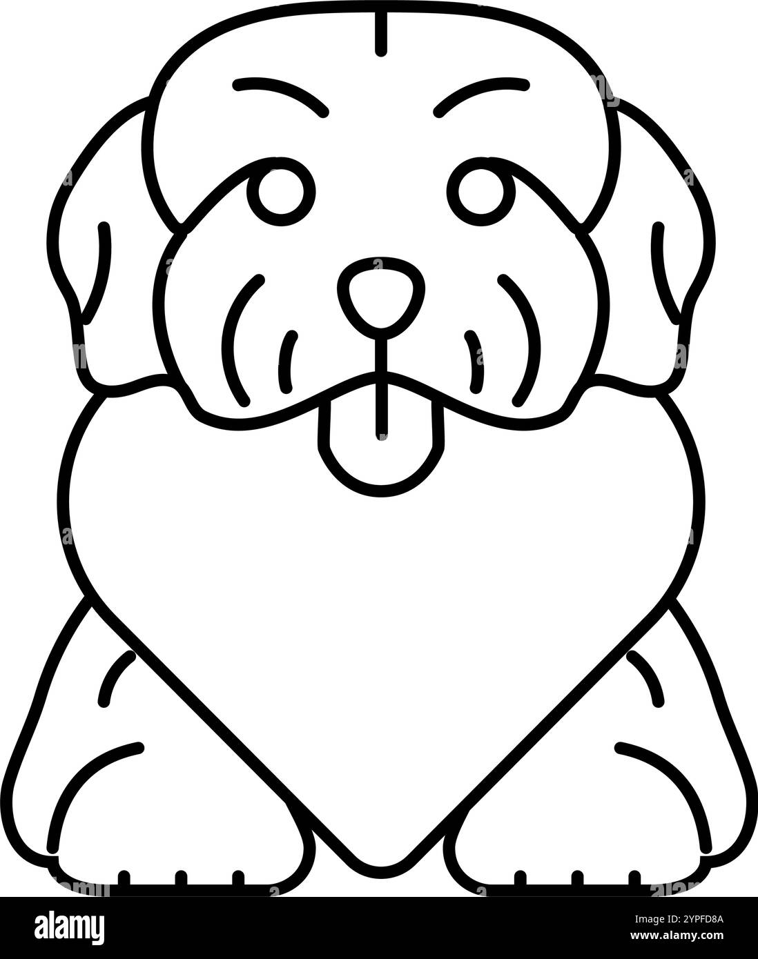 heart dog line icon vector. heart dog sign. isolated contour symbol ...
