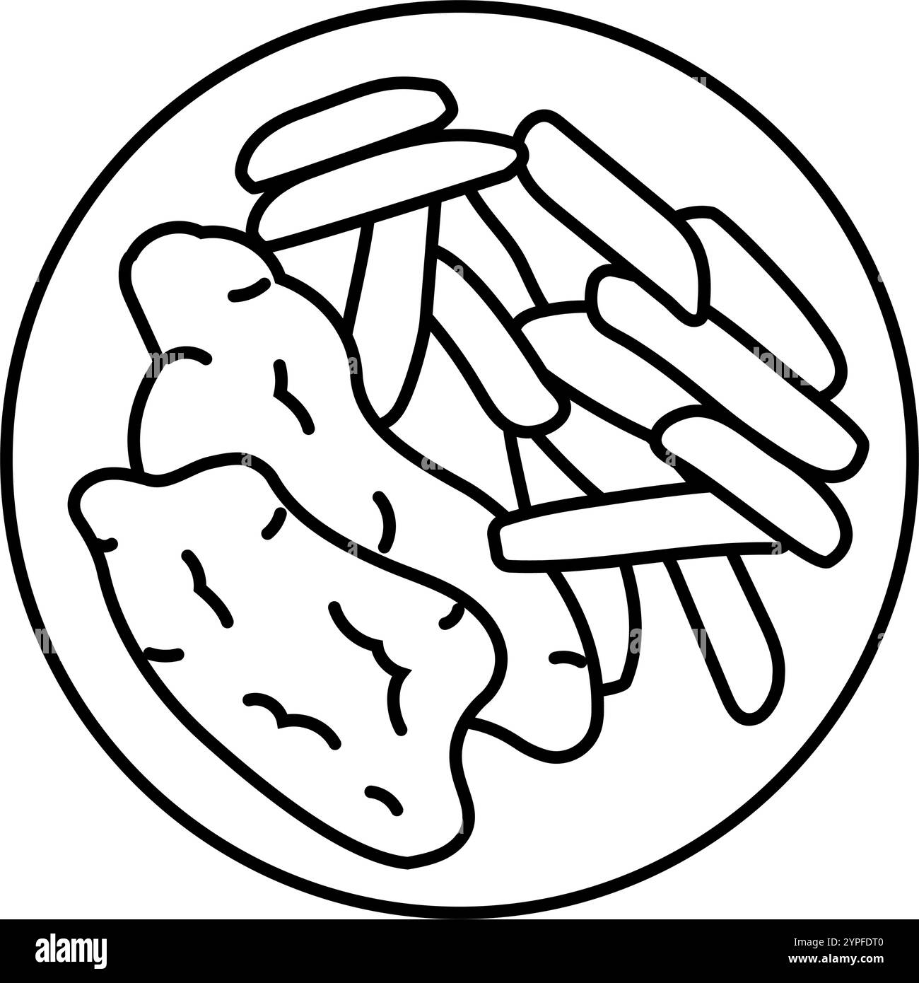 chips fish line icon vector illustration Stock Vector Image & Art - Alamy