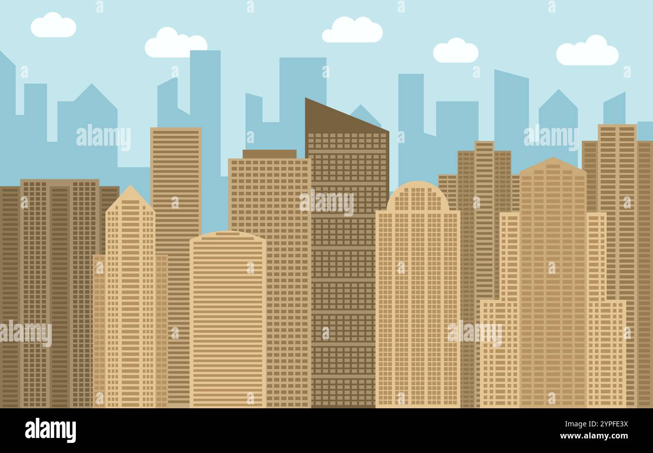 Sunny view downtown cityscape Stock Vector Images - Alamy