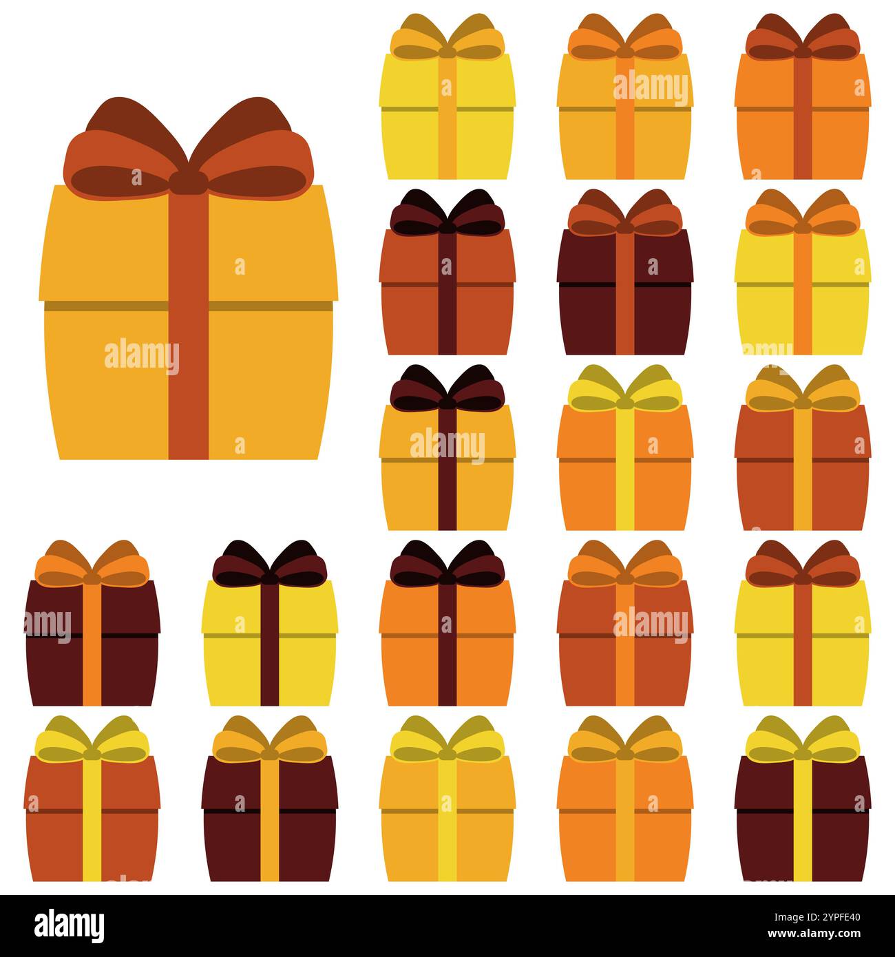 Collection of twenty multi colored gift boxes. Vector illustration ...
