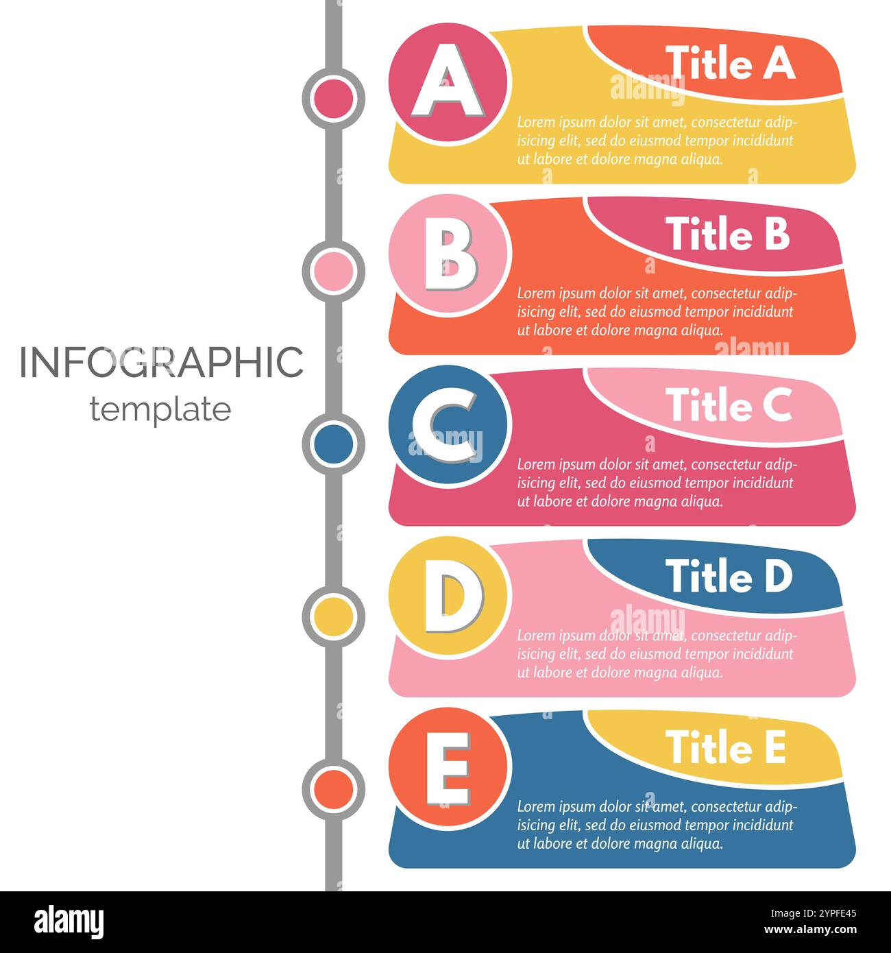 Five steps infographic design elements. Step by step infographic design template. Vector ...