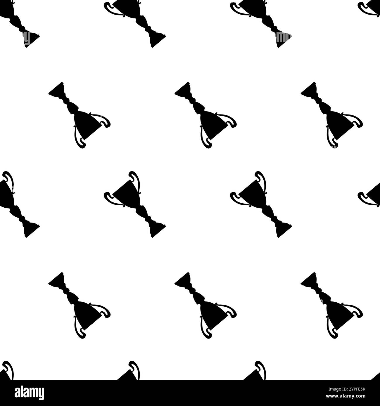 Winner trophy cup seamless pattern. Black simple silhouette texture ...