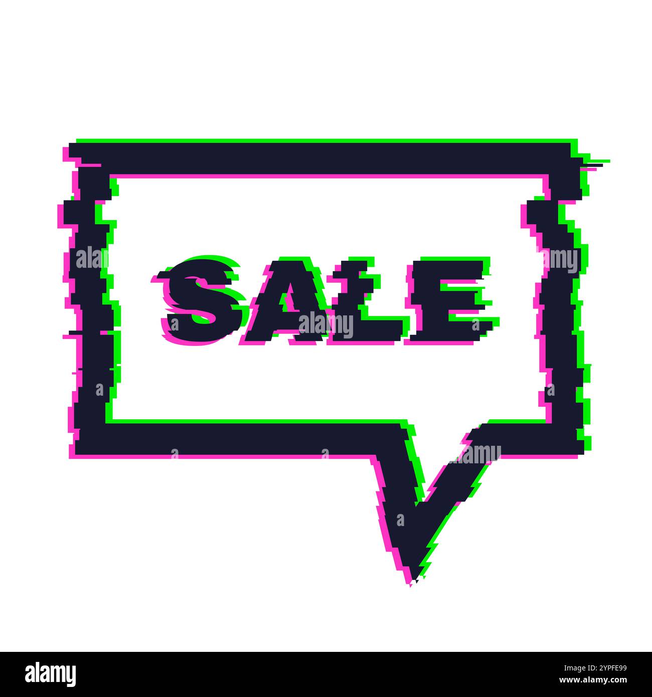 Distorted glitch sale banner with error effect on the edges and in text ...