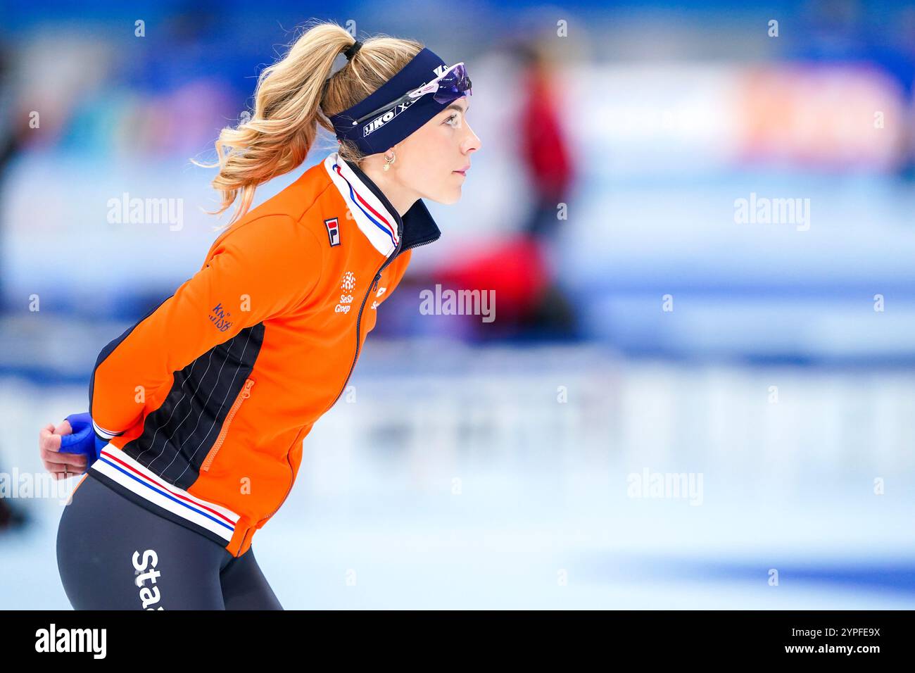 BEIJING, CHINA - NOVEMBER 30: Joy Beune competing on the Women's 3000m during the ISU World Cup ...