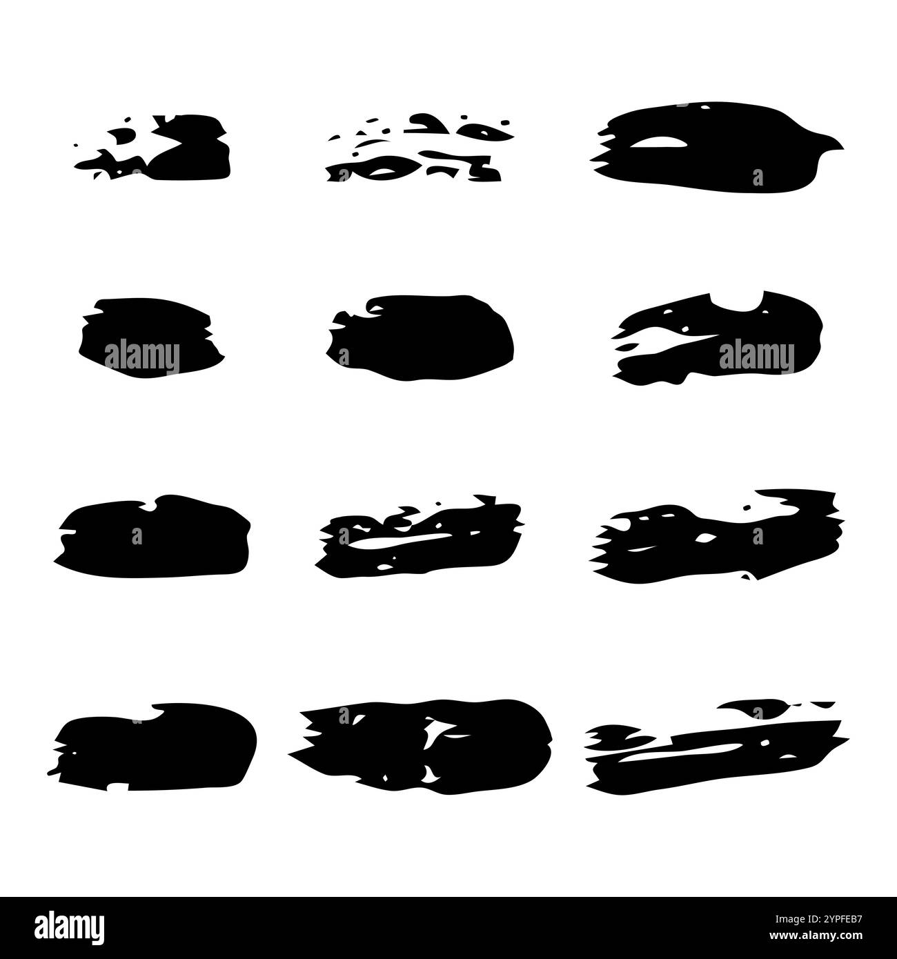 Set of Sketch Scribble Smears. Hand drawn Paint Scribble Stains. Vector ...