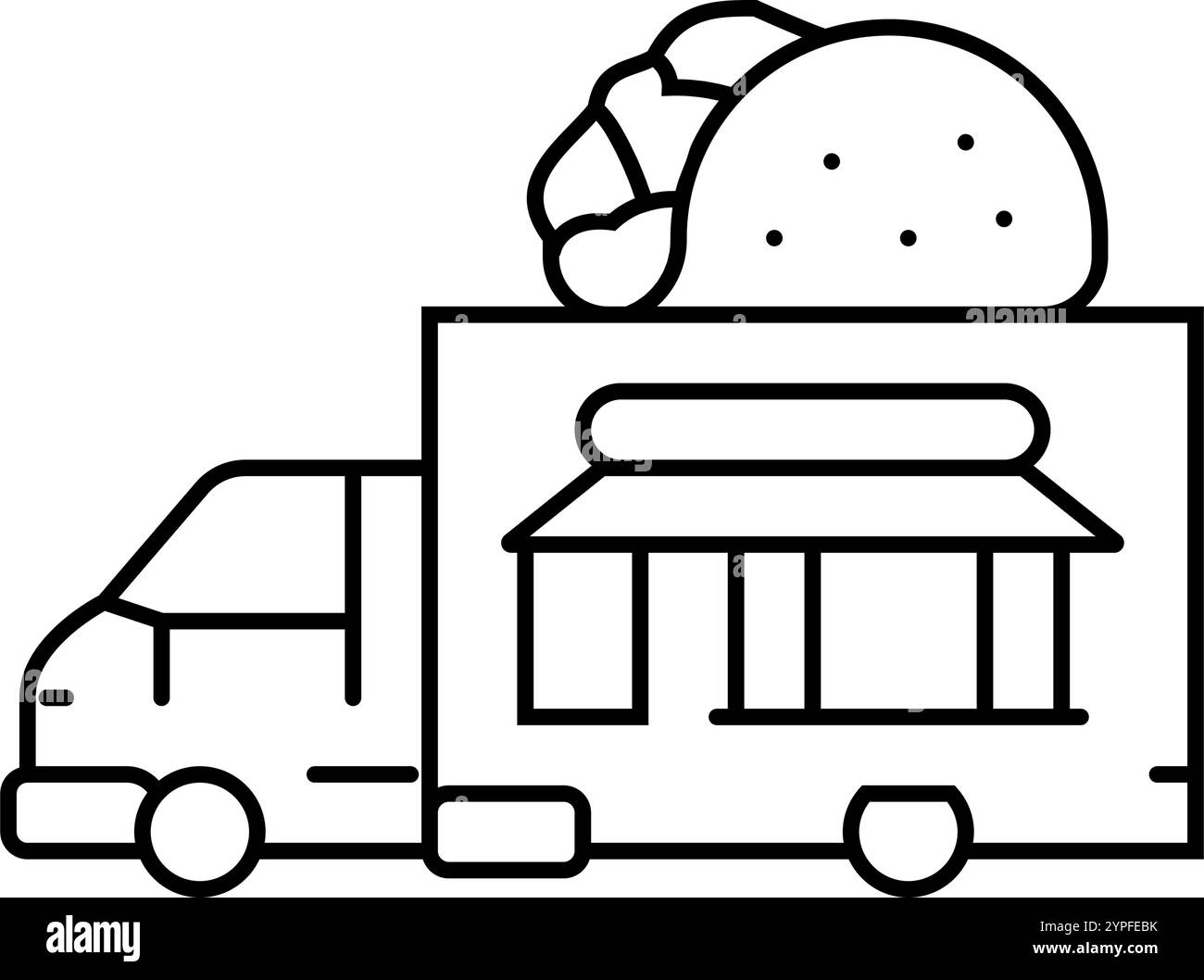 taco food truck line icon vector illustration Stock Vector Image & Art ...