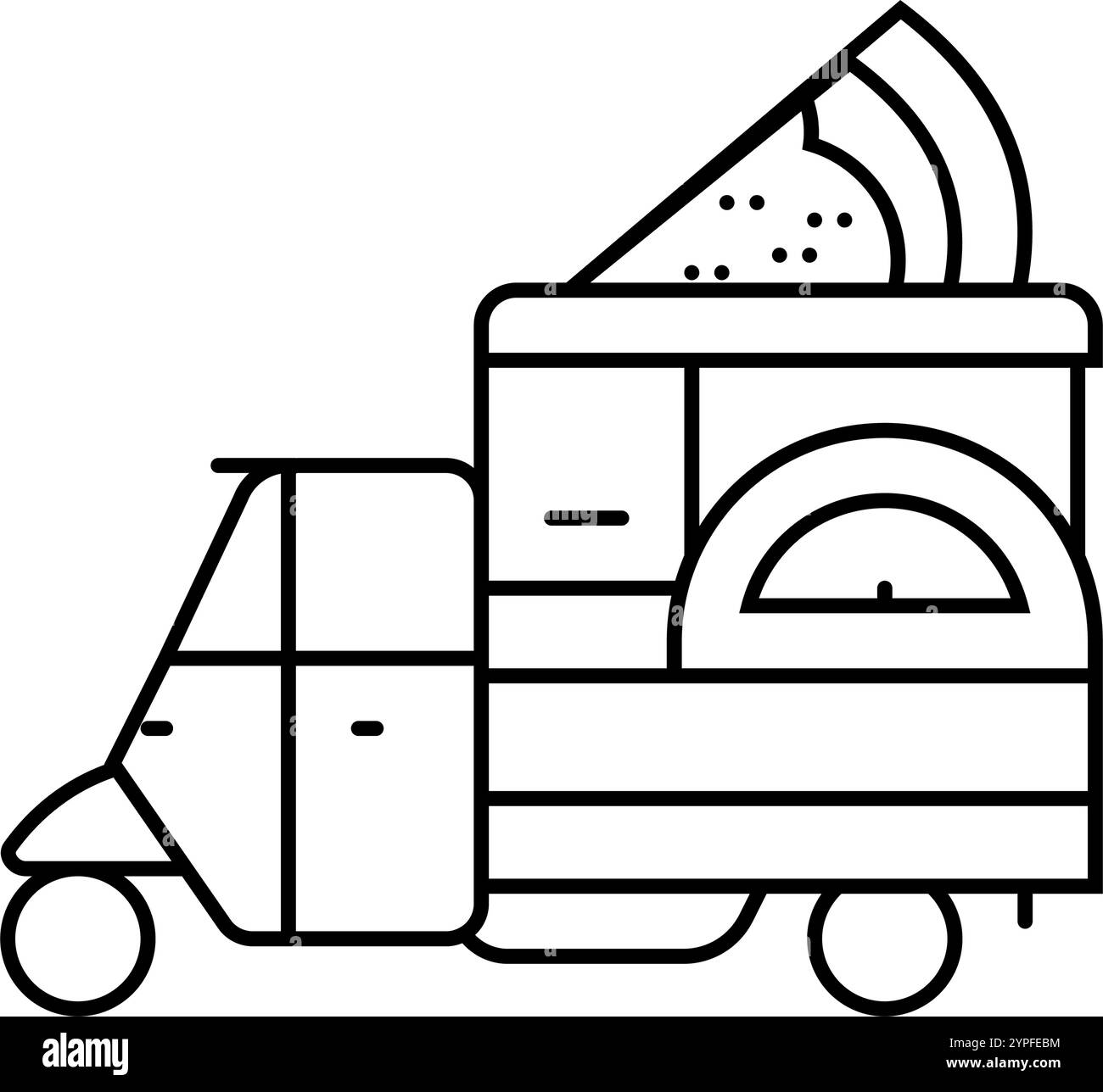 pizza food truck line icon vector illustration Stock Vector Image & Art ...
