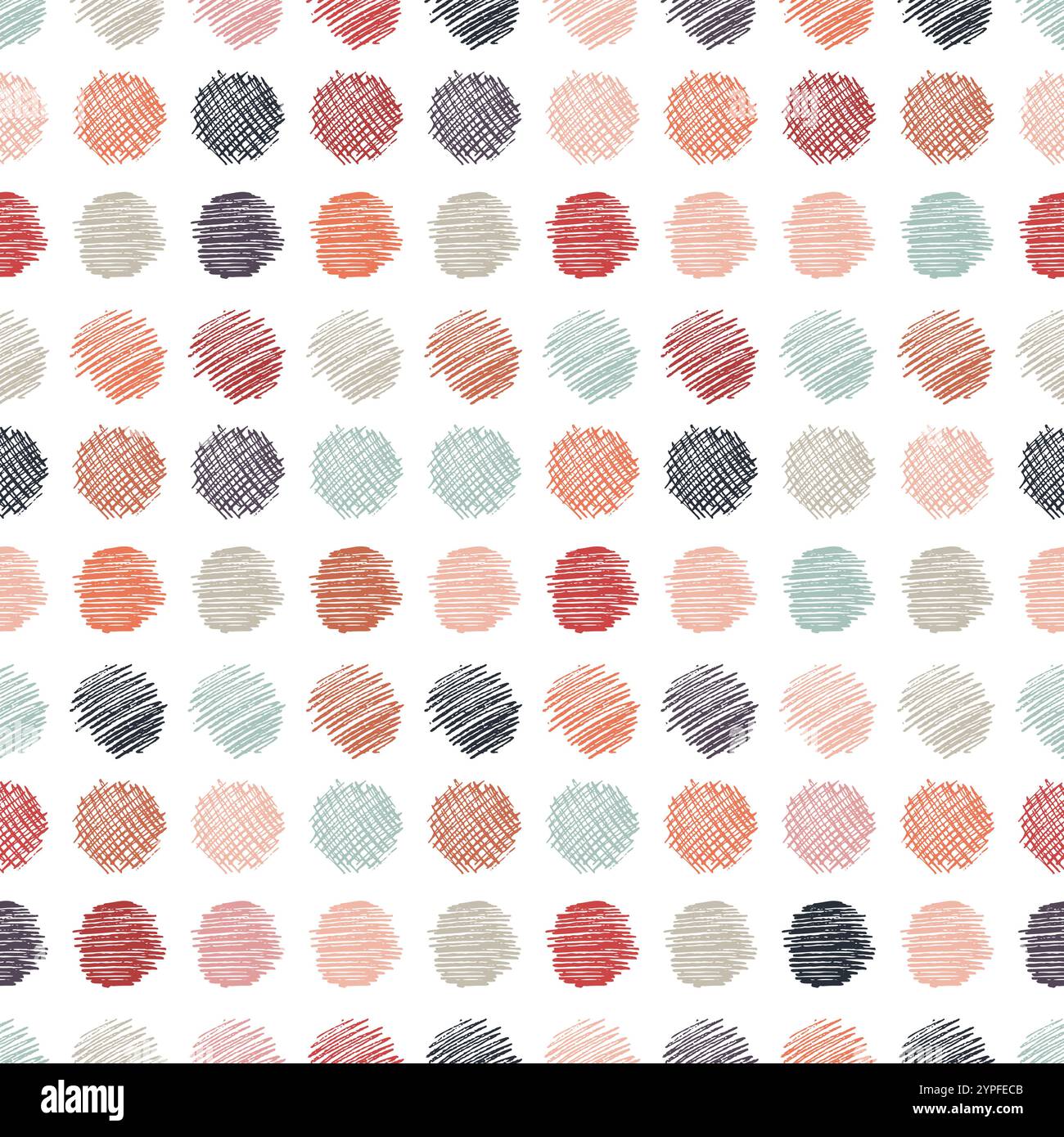 Seamless pattern with hand drawn scribble smear circle. Abstract grunge ...