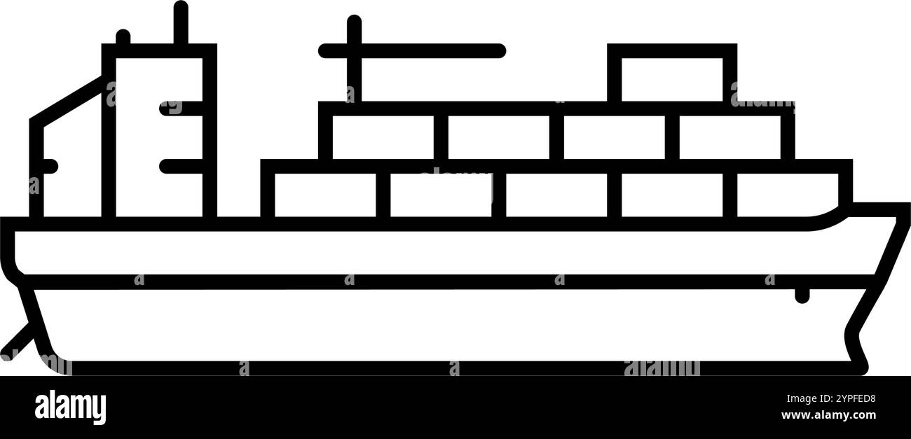 container ship line icon vector illustration Stock Vector Image & Art ...