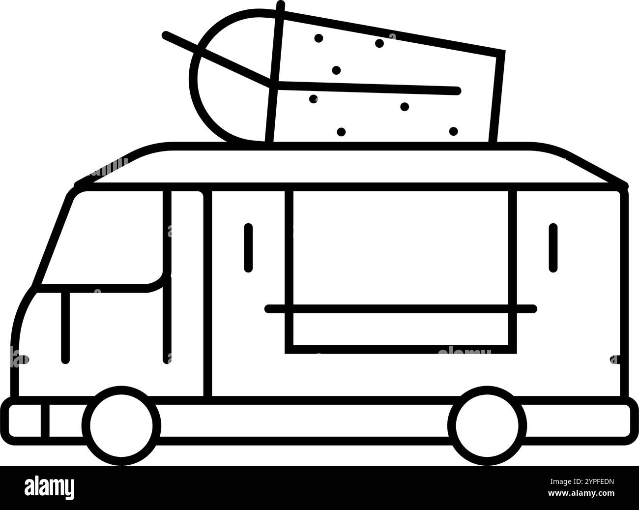 taco fusion food truck line icon vector illustration Stock Vector Image ...