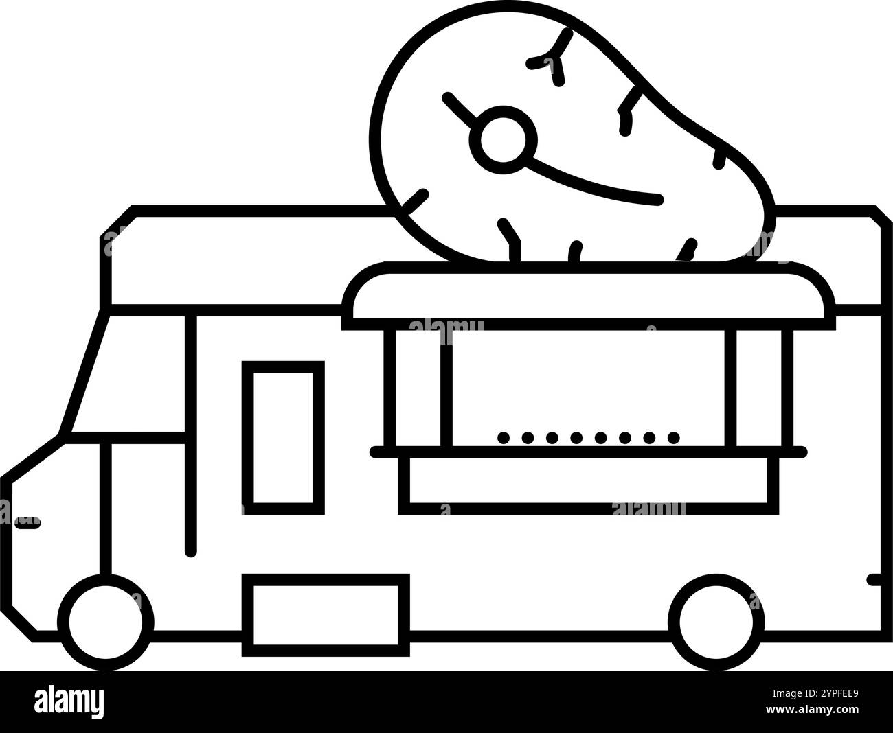 Street food truck burgers Black and White Stock Photos & Images - Alamy