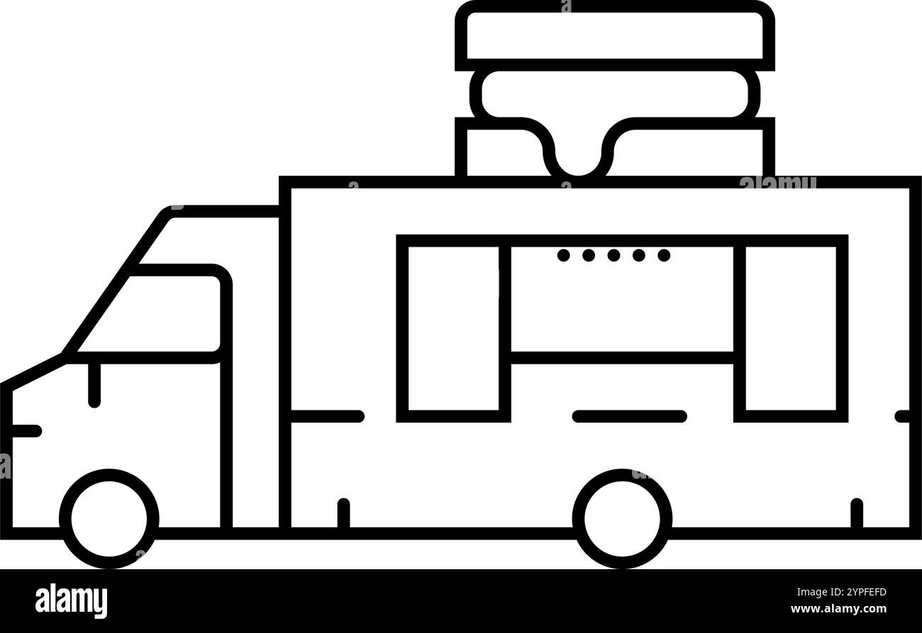 poke food truck line icon vector illustration Stock Vector Image & Art ...